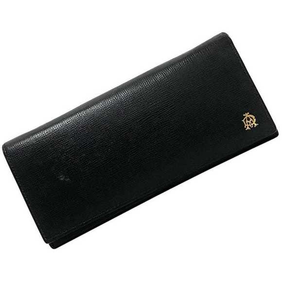 Dunhill | Bags | Dunhill Bifold Long Wallet Black Bodon Leather Flap ...